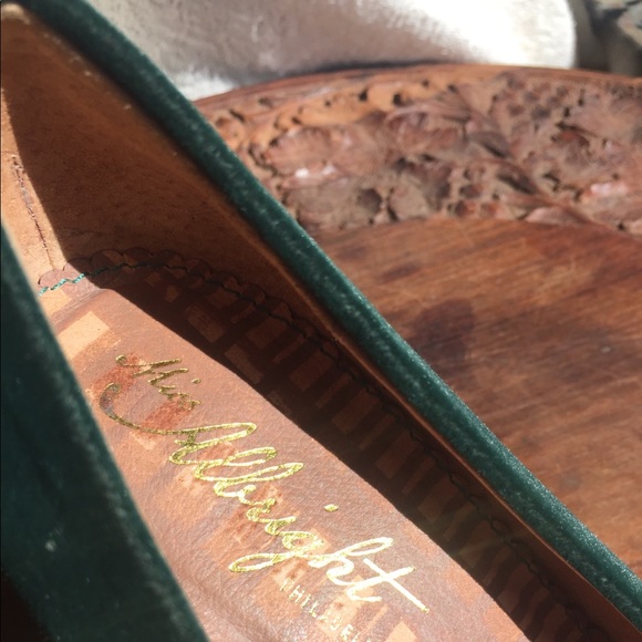 Miss Albright | Shoes | Miss Albright Emerald Green Velvet Heels 5 2 ...